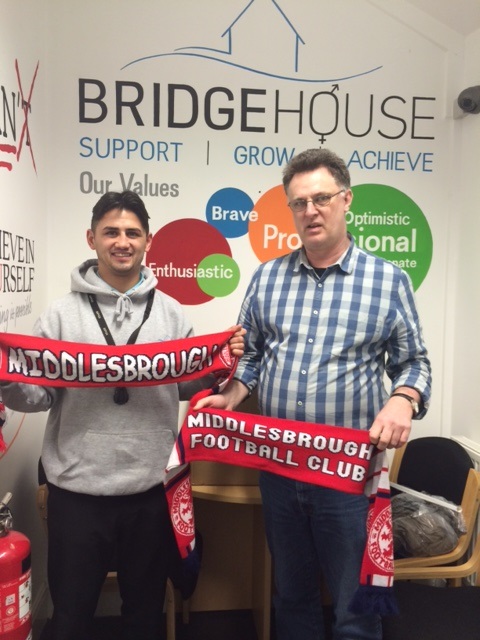 Bridgehouse Mission » Donation of Middlesbrough Football Club Scarves